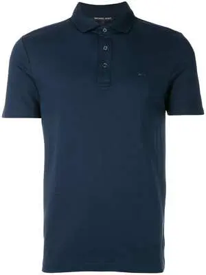 Michael Kors Short Sleeve Button Closure Logo Polo For - Navy