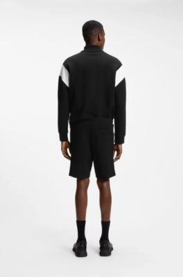 BOSS Logo-embroidered Cotton-blend Piqué Jersey Shorts
