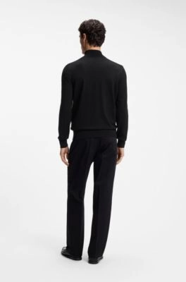 BOSS Merino Wool Zip-up Sweater