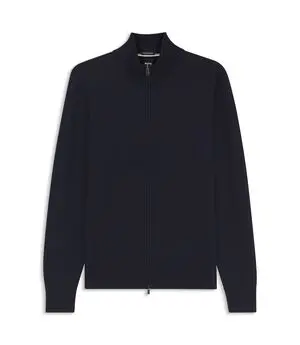 BOSS Zip-up Sweater In Merino Wool