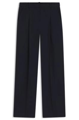 BOSS Pinstripe Stretch Crepe Wide-leg Pants
