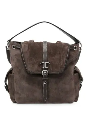 TOD'S T Timless Mini Leather Backpack - Brown