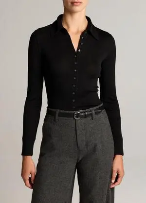 Vince Multi-button Collared Cardigan Top
