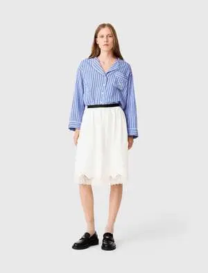 Maje Tailored Skirt With Lurex - White
