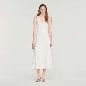 Sandro Rhinestone Knit Maxi Dress