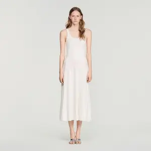 Sandro Rhinestone Knit Maxi Dress