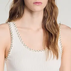 Sandro Rhinestone Knit Maxi Dress