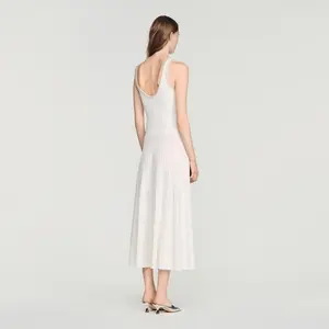 Sandro Rhinestone Knit Maxi Dress