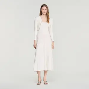 Sandro Rhinestone Knit Maxi Dress