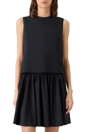 Akris Sleeveless Mixed Media Dress - Black