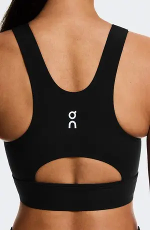 On Court Cutout Crop Top - Black