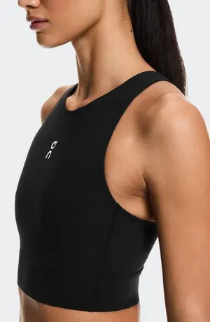On Court Cutout Crop Top - Black