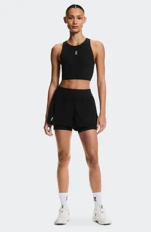 On Court Cutout Crop Top - Black