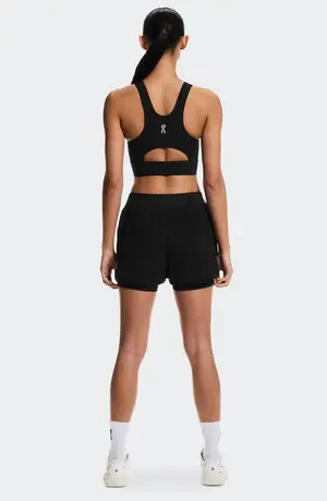 On Court Cutout Crop Top - Black