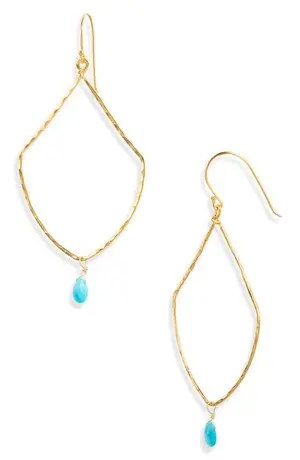 KIARA BY KI-ELE Morocco Turquoise Drop Earrings - Gold