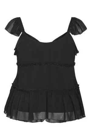 City Chic Bryn Ruffle Chiffon Peplum Top