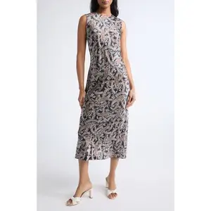 Veronica Beard Gemma Silk Blend Midi Dress - Navy Multi