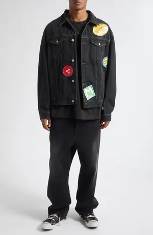 MAISON MARGIELA Printed Denim Trucker Jacket
