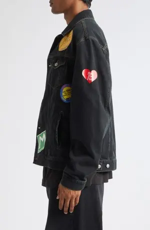 MAISON MARGIELA Printed Denim Trucker Jacket