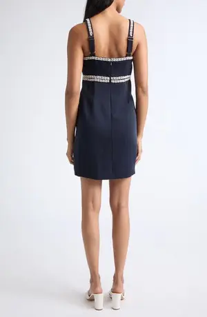 Veronica Beard Lunette Embellished Mini Dress