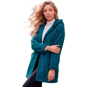 Roaman's Hooded Fleece Coat - Deep Lagoon