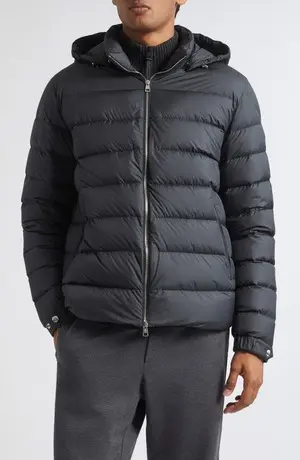 Moncler Arneb Down Puffer Jacket With Removable Hood - Black