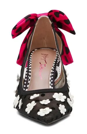 Betsey Johnson Embellished Mesh Pumps