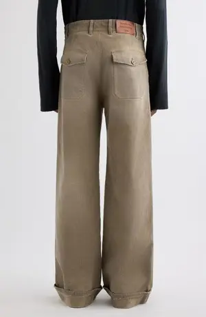 Acne Studios Plinty Stained Organic Cotton Twill Trousers