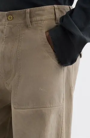 Acne Studios Plinty Stained Organic Cotton Twill Trousers