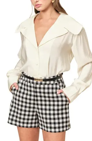 MAUDE CLUB Bianca Gingham Wool Shorts