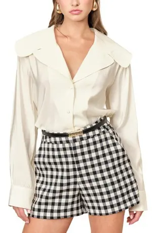 MAUDE CLUB Bianca Gingham Wool Shorts