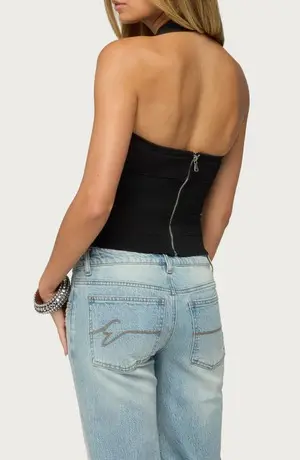 EDIKTED Esmerela Bandage Crop Halter Top