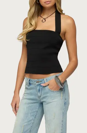 EDIKTED Esmerela Bandage Crop Halter Top