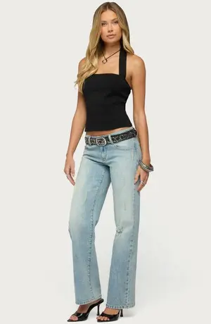 EDIKTED Esmerela Bandage Crop Halter Top