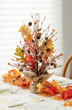 GLITZHOME Fall Harvest Table Tree Decor - Orange