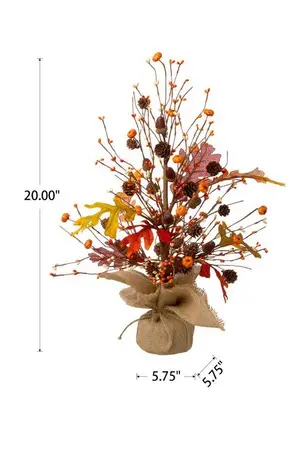 GLITZHOME Fall Harvest Table Tree Decor - Orange
