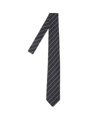 LARDINI Silk Neck Tie - Black