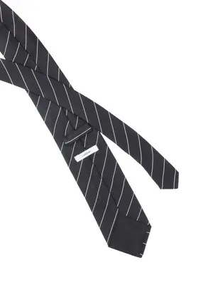 LARDINI Silk Neck Tie - Black