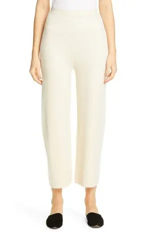 St. John Placed Engineered Stripe Knit Pants - Sand Multi