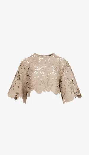 Smythe Lace Tee - Latte