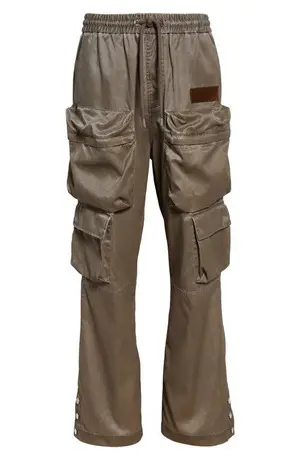 Amiri Drawstring Faux Leather Cargo Pants