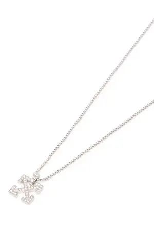 Off-White Diamond Pavé Arrow Pendant Necklace