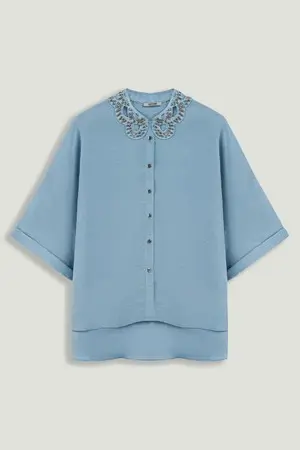 NOCTURNE Accessory Collar Detail Shirt