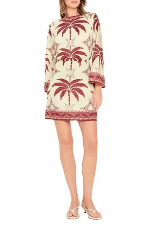 FLYING TOMATO Palm Print Minidress - Maroon