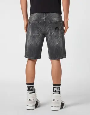 Philipp Plein Denim Formentera Shorts - Shark Wave