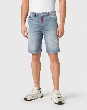 Philipp Plein Denim Formentera Shorts - Strong Ocean