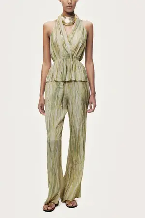 NOCTURNE Abstract Print Straight Leg Trousers