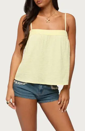 EDIKTED Sapphire Cotton Gauze Camisole