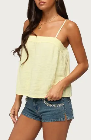 EDIKTED Sapphire Cotton Gauze Camisole
