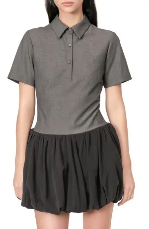 MAUDE CLUB Beth Two-tone Bubble Minidress